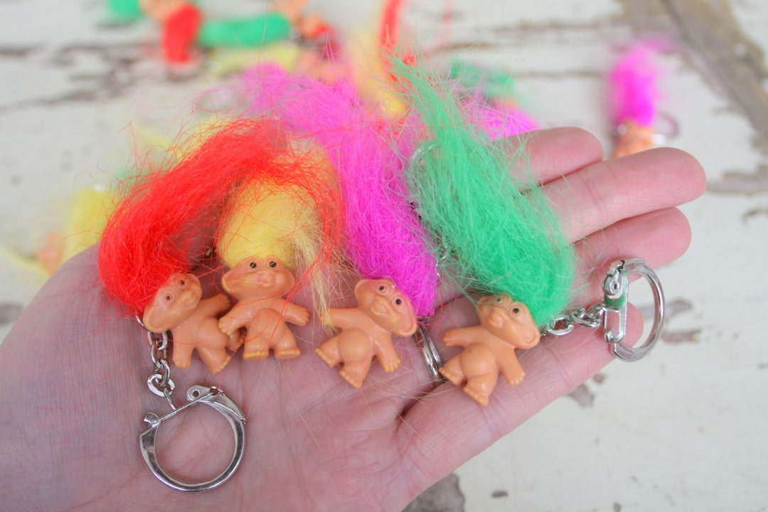 Vintage TROLLS Doll Keychains...collectible. Troll. 1980s. 1990s ...
