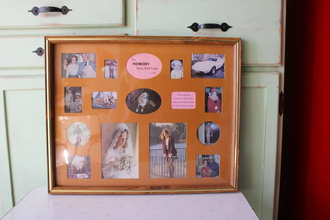 1970s 80s Wooden Collage Vanity Picture Frame....70s Home. Novelty ...
