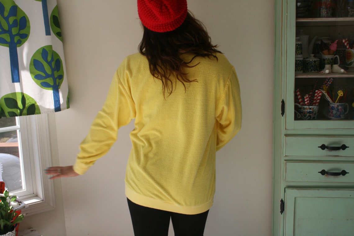 1980s YELLOW Oversized Geometric Sweater...one Size. Free | Etsy