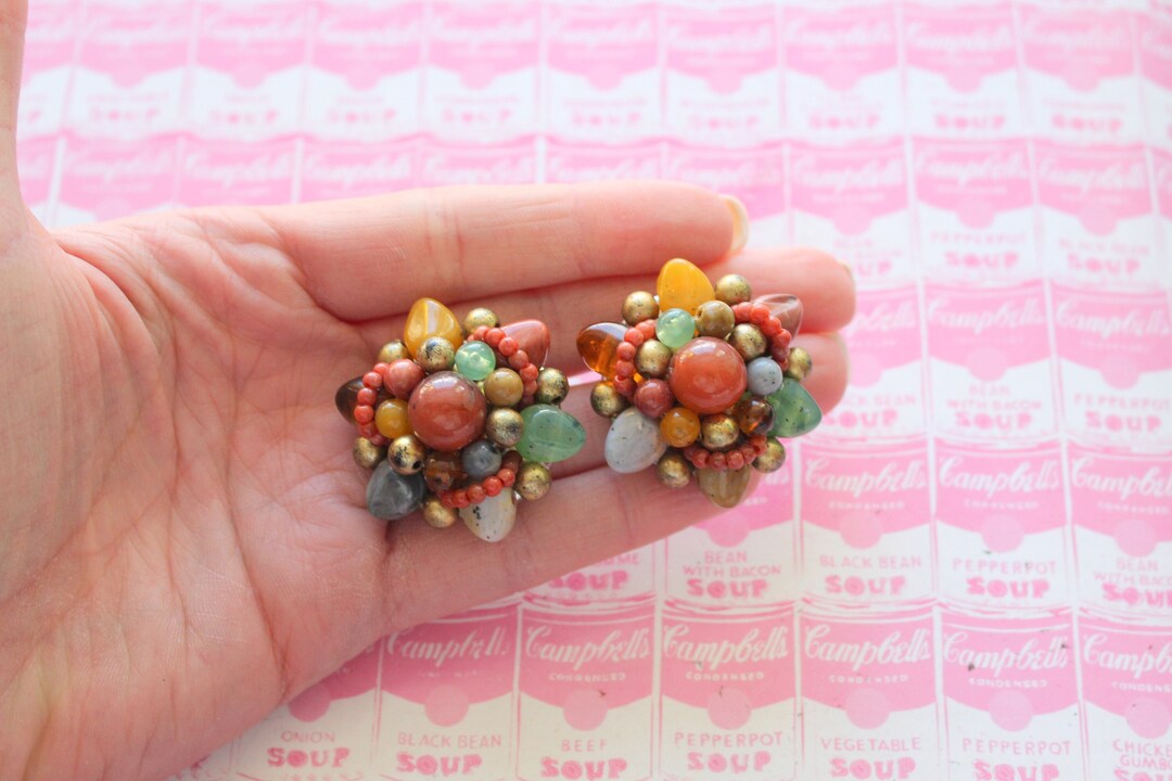 1980s Artsy Rock Gem Stud Earrings...costume. 1980s Glam. - Etsy