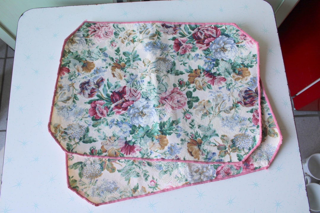 1980s Vintage FLORAL Placemats....90s. 80s. Vintage Table Linen. Retro ...