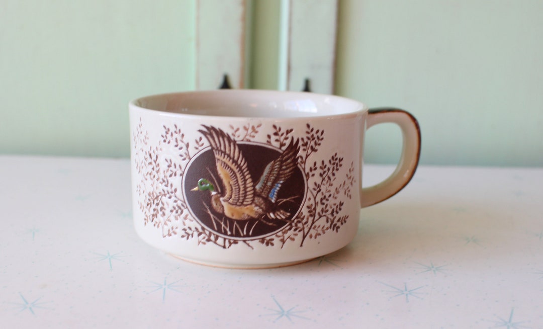 1980s DUCK Print Country Mug......coffee. Tea. Goose. Retro Kitchen ...