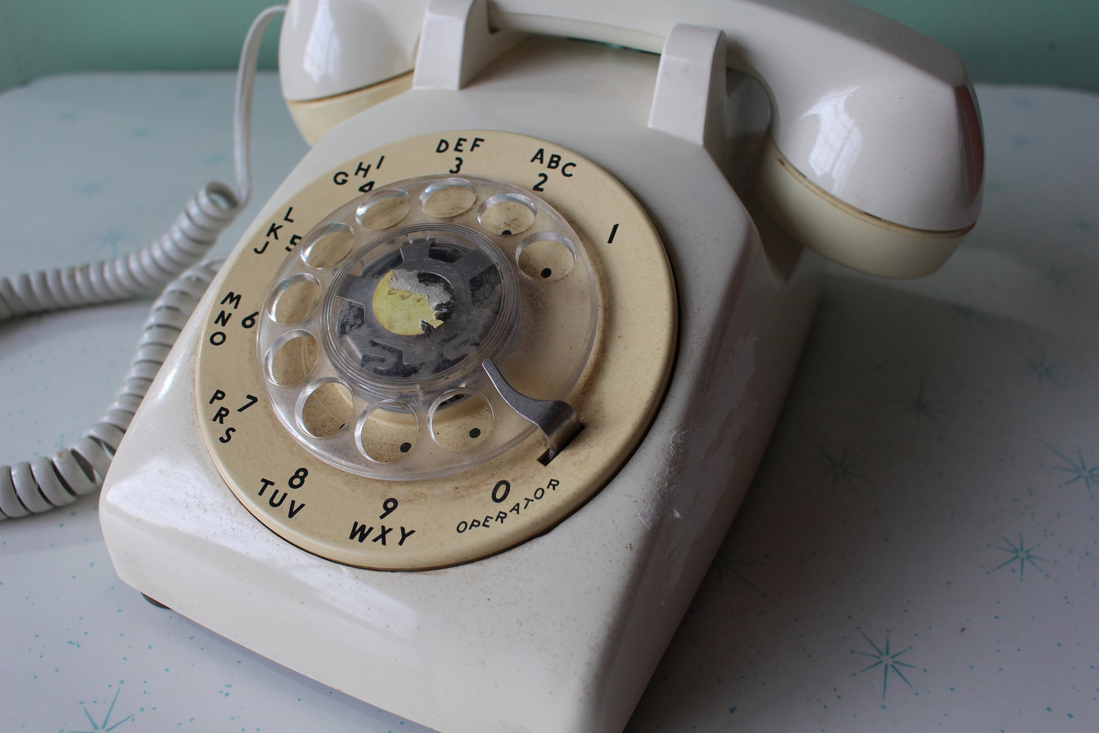 1960s 1970s Creamy White Rotary Telephone...retro. Diner. Rad. | Etsy