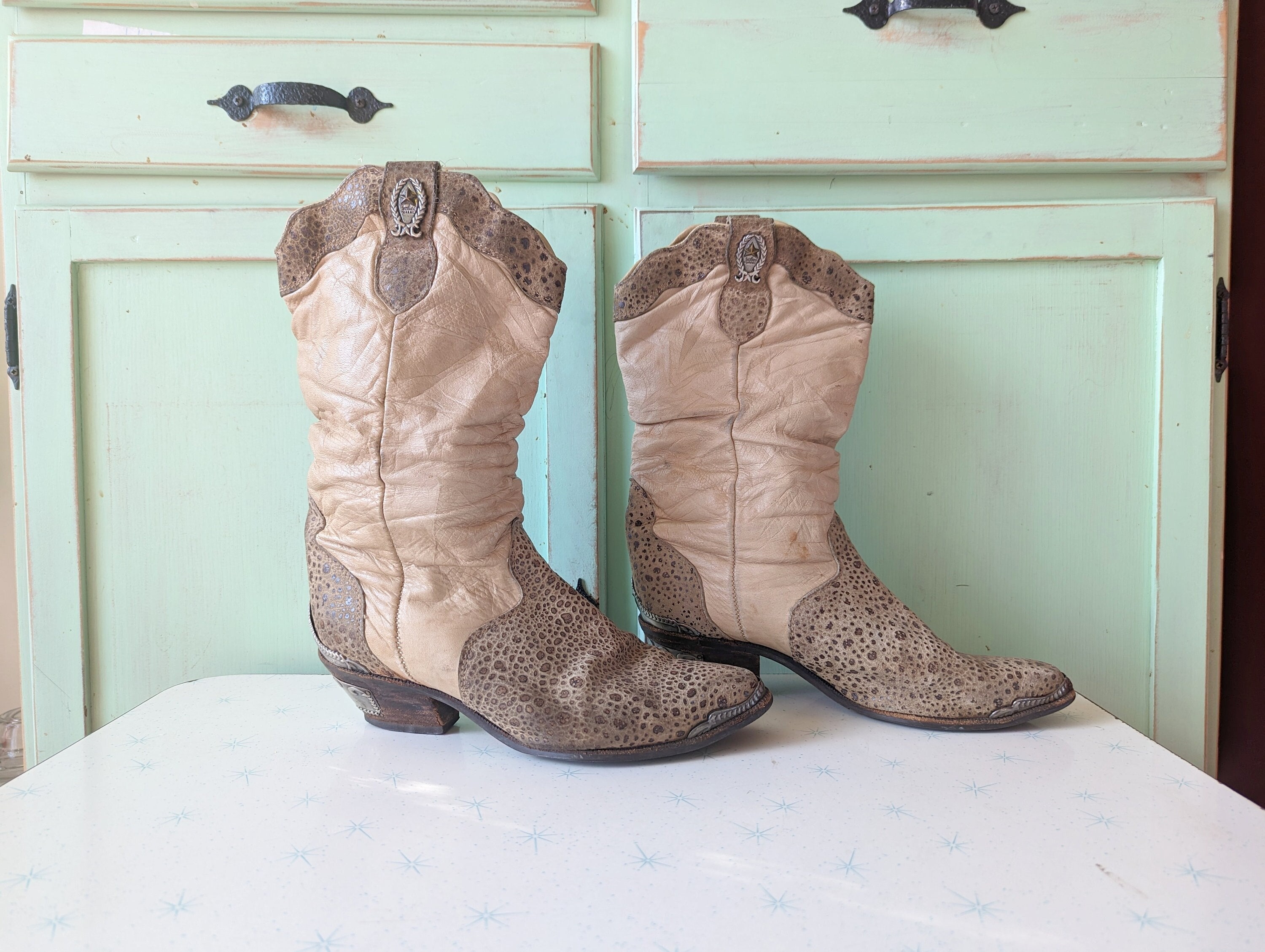 AMAZING 1980s LEATHER Western Cowgirl Bootssize 9 Womens AMAZING 1980s LEATHER Western Cowgirl Bootssize 9 Womens