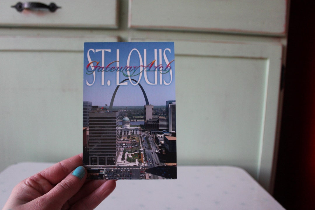 Vintage St Louis Missouri Postcard: Gateway Arch, Cityscape Art - Etsy