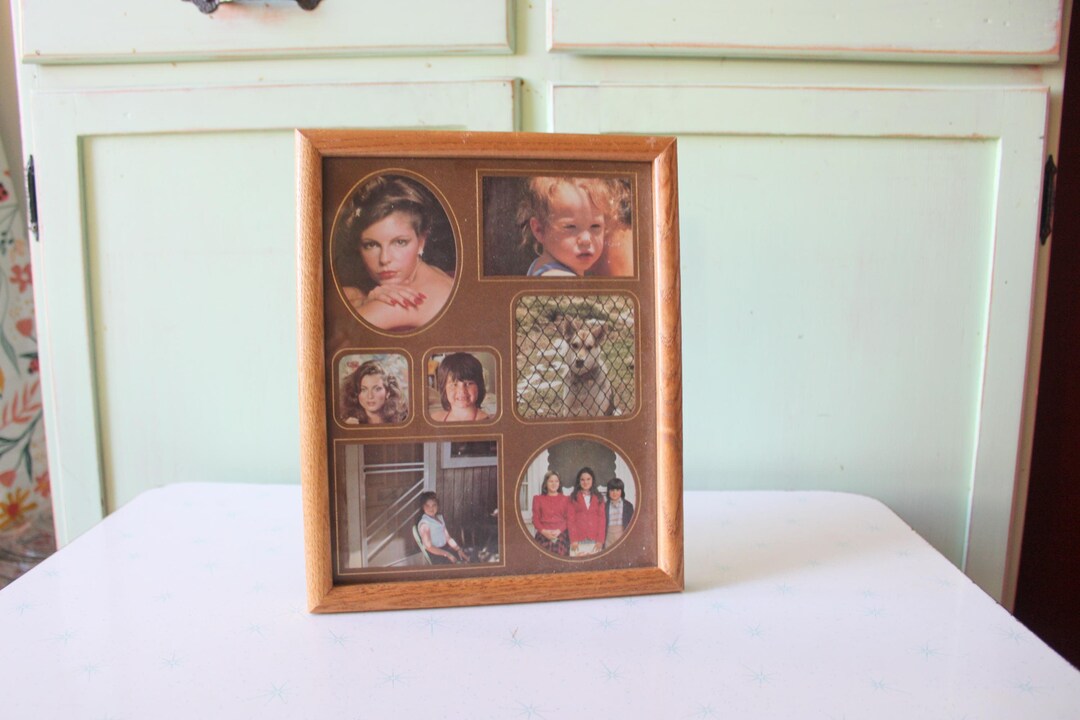 1970s 80s Wooden Collage Vanity Picture Frame....70s Home. Novelty ...