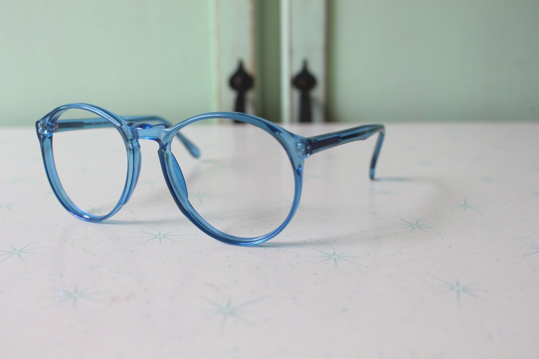 1980s Vintage BLUE Glasses Eyewear.....new Old Stock. Classic. Groovy ...