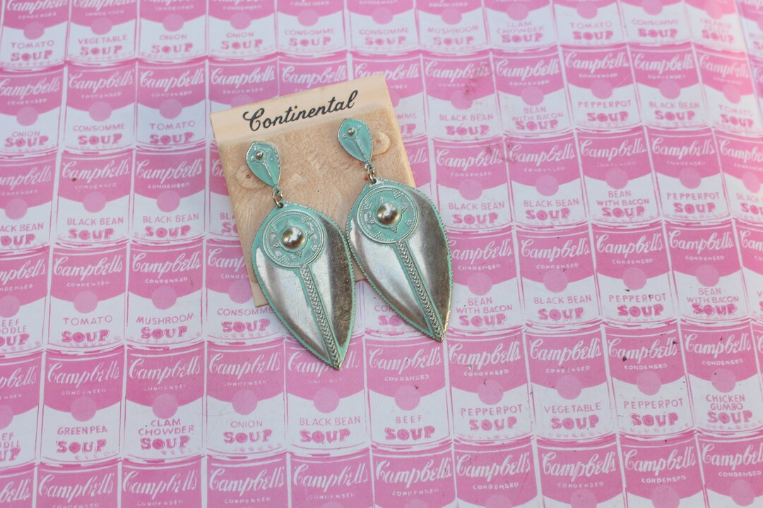 1980s AZTEC Earrings....bride. Kitsch. Glam Earrings. Indie. Aztec ...