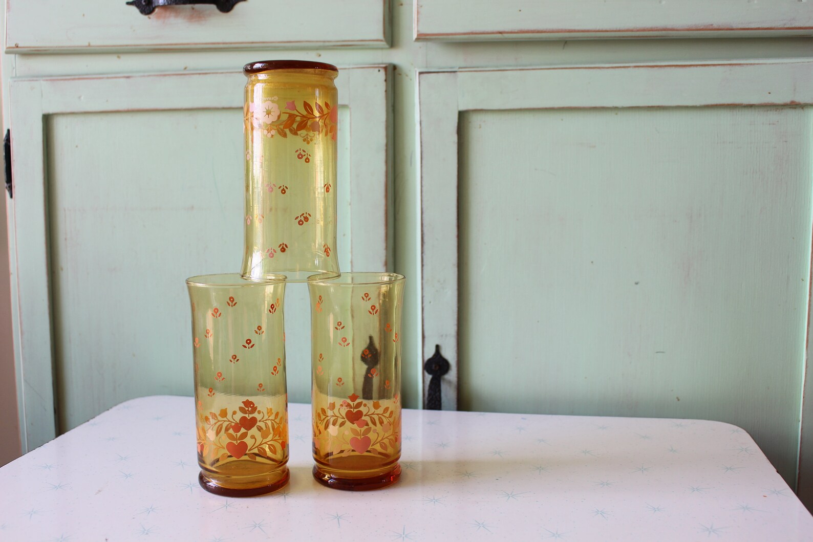 RETRO 1970s Set of Juice Glasses...set of Two...retro Kitchen. | Etsy