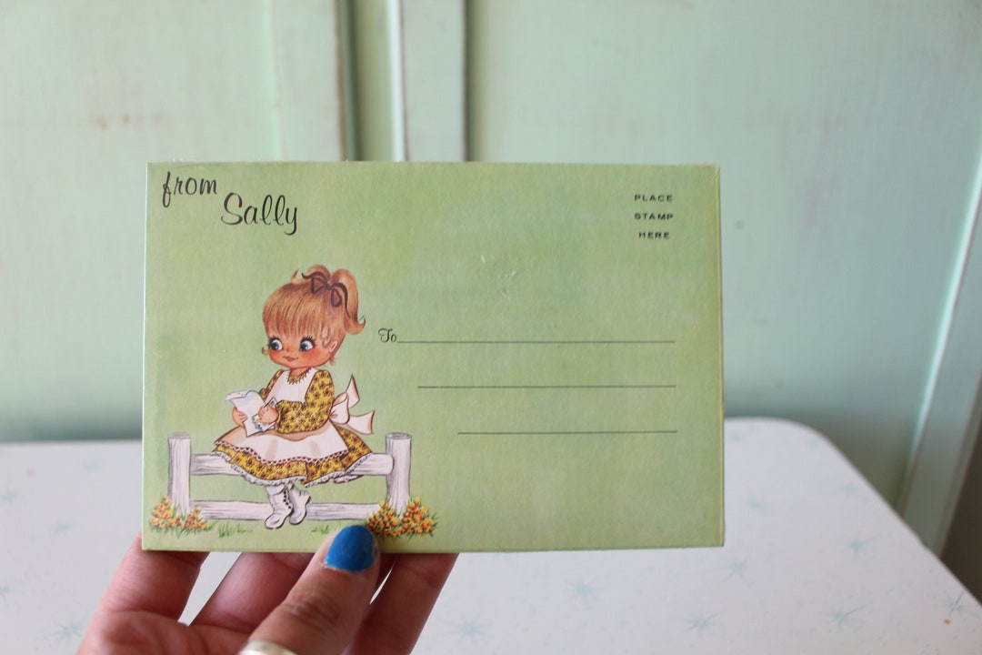 Vintage 60s Sally Stationary: NOS Notebook Paper Postcard Pad - Etsy