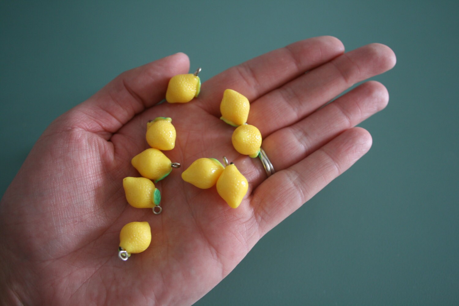 Vintage LEMON Charms...dangly. Cute. Kitschy. Vintage Charms. | Etsy