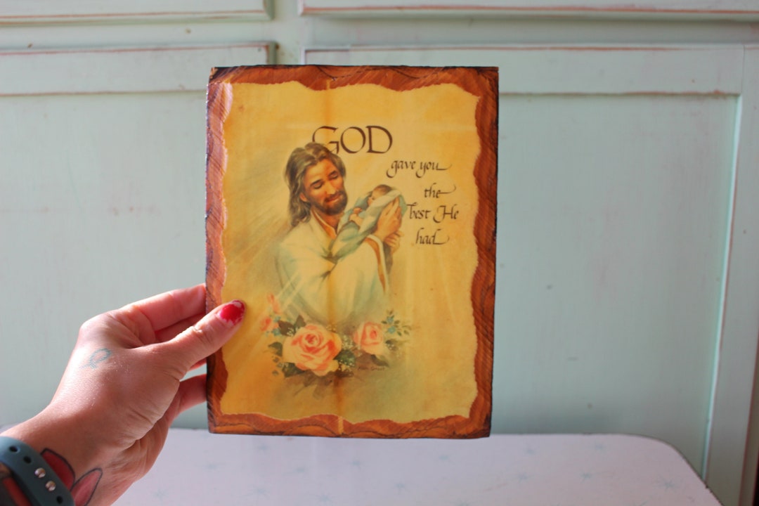 Vintage Jesus Picture Frame Art: Religious Kitsch Decor (9x7) - Etsy
