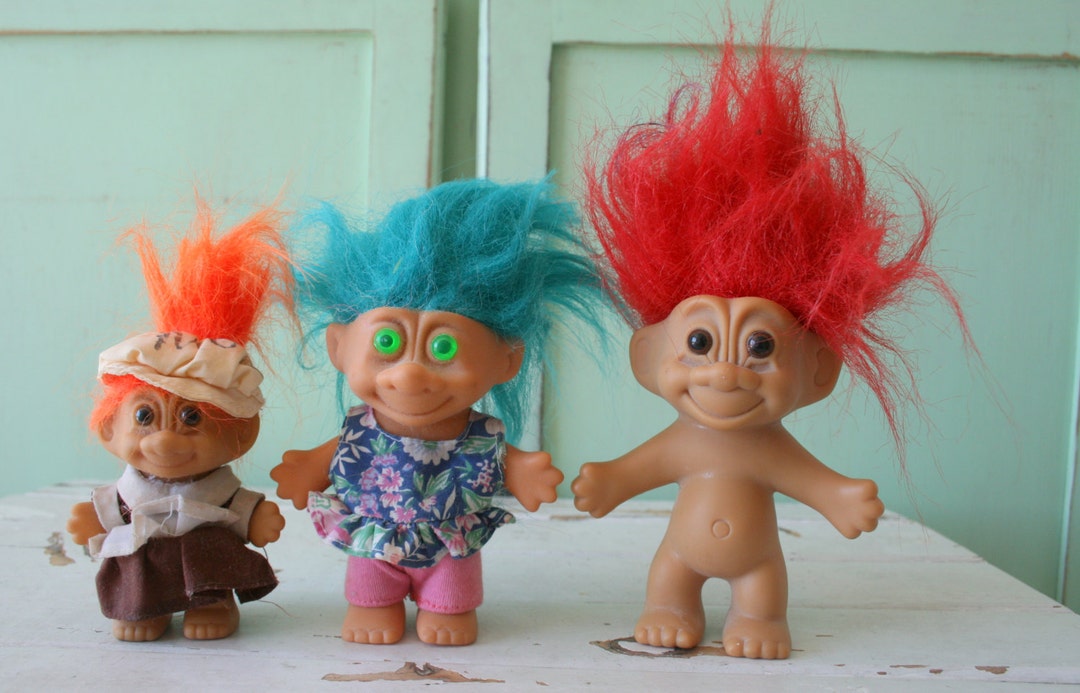 Vintage TROLLS Doll Set...doll. Collectible. Troll. 1980s. 1990s ...