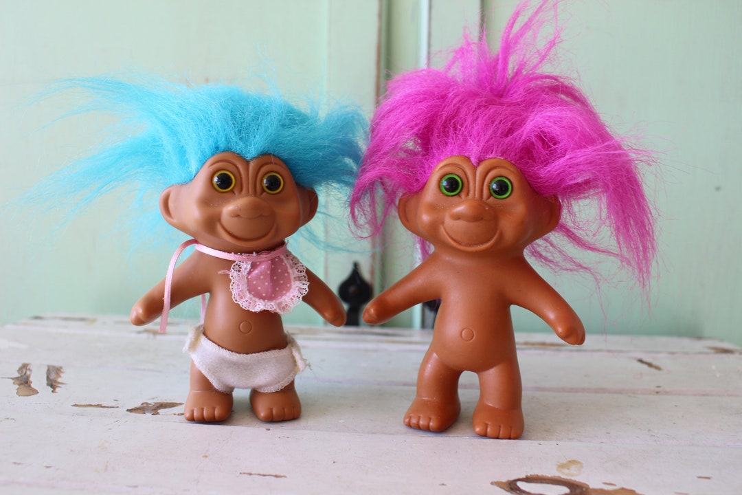 Vintage TROLLS Doll Set...doll. Collectible. Troll. 1980s. 1990s ...