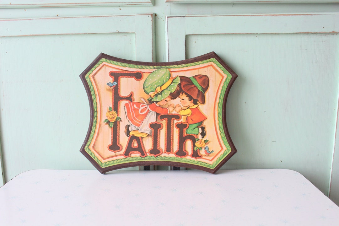 1970s Vintage RETRO LOVE Welcome Home Wall Art....patchwork. Kitchen ...