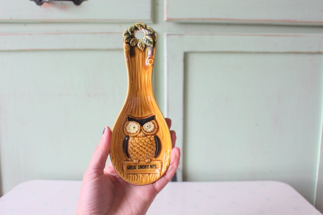 1970s RETRO OWL Spoon Rest Kitchen Home Decor....kitsch. Retro. Bird ...