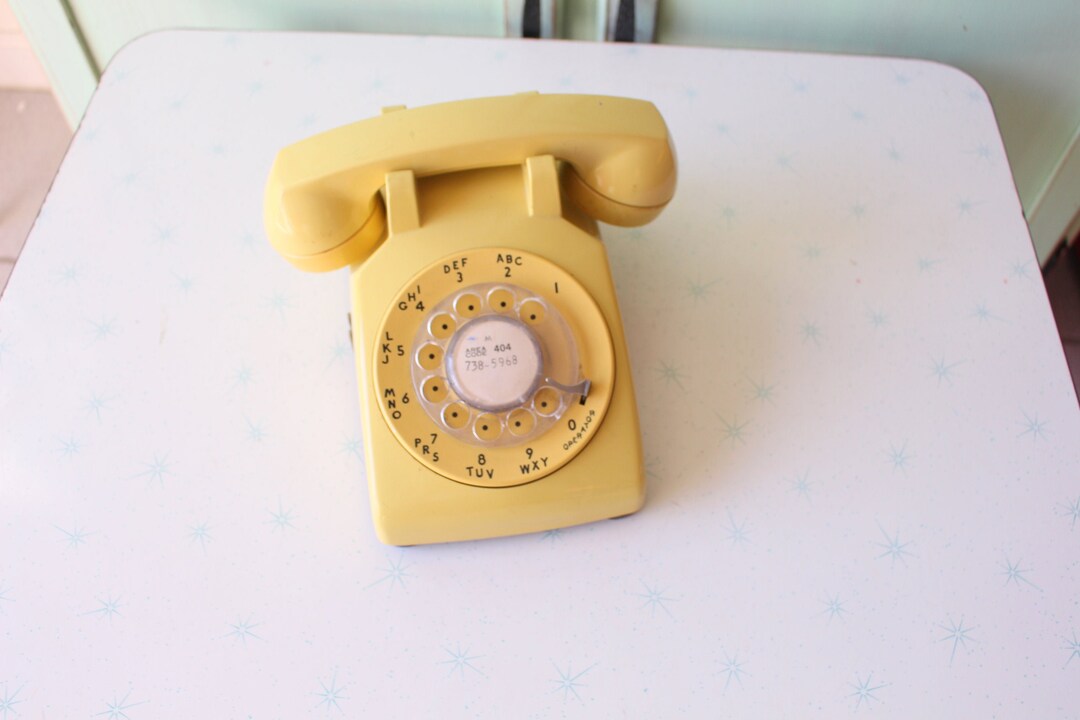 1960s MUSTARD Yellow Telephone.retro. Diner. Rad.1960s Phone ...