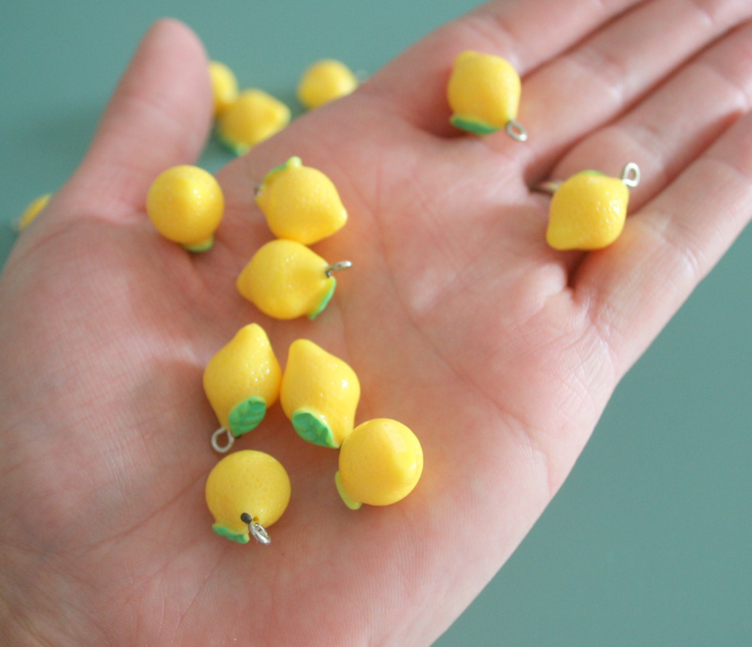 Vintage LEMON Charms...dangly. Cute. Kitschy. Vintage Charms. - Etsy