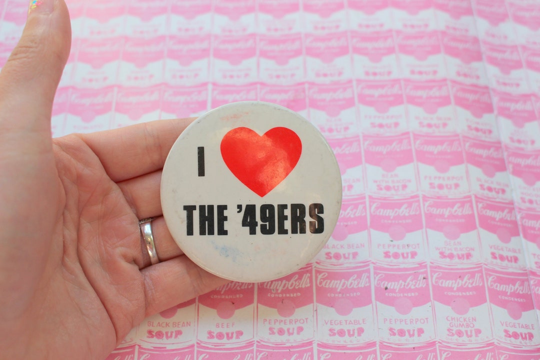 1980s Vintage I LOVE SF 49ers Football Button Pin...... Nfl. San ...