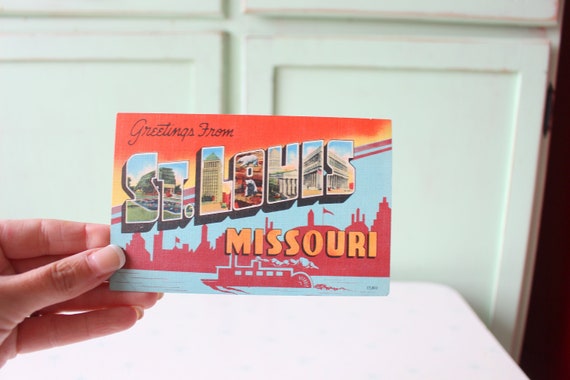 Vintage MISSOURI Postcard...st Louis. Retro. Beach. Art. Home - Etsy
