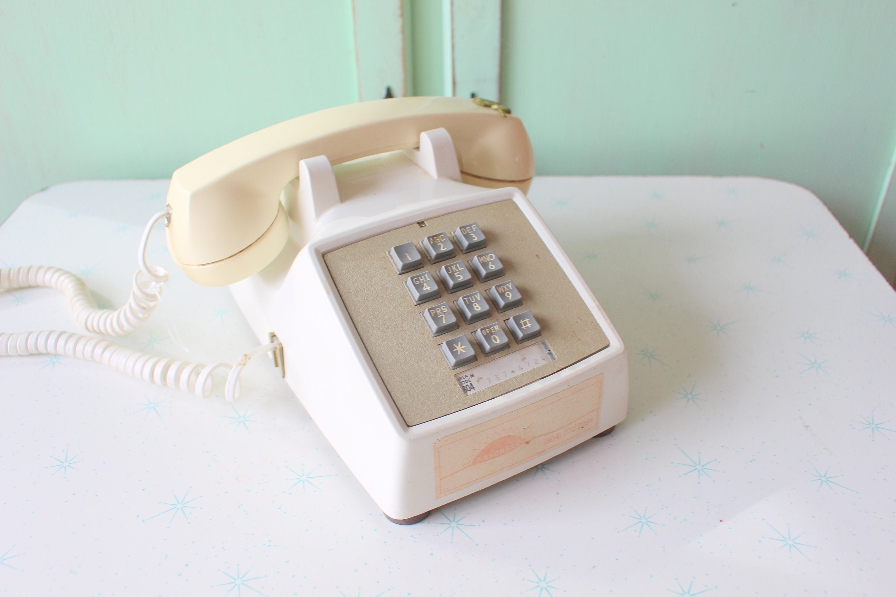 1960s 1970s White Rotary TELEPHONE....retro. diner. rad. 1960s | Etsy