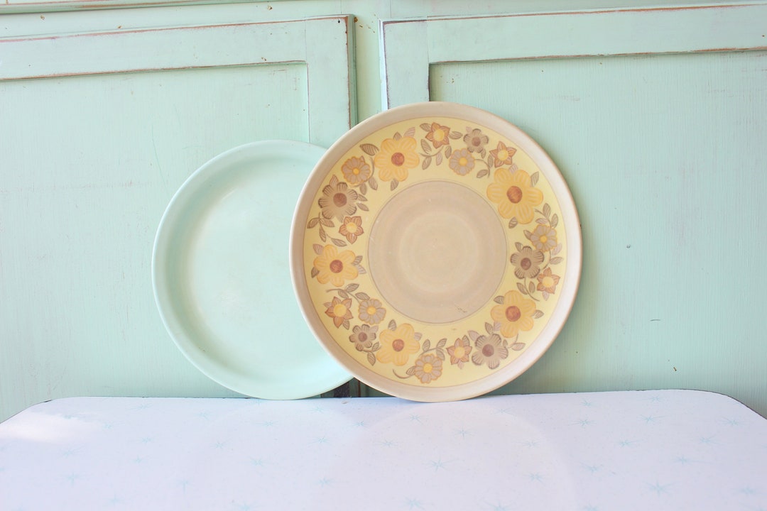 Vintage Flower Retro Atomic Plates Set of 2....mint. Retro. Eat ...