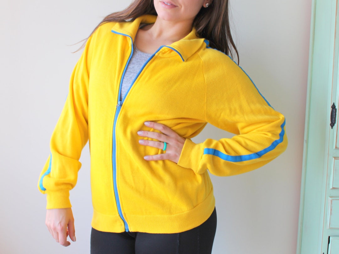 1970s Yellow Zip-up Track Jacket: Unisex Retro Sportswear - Etsy