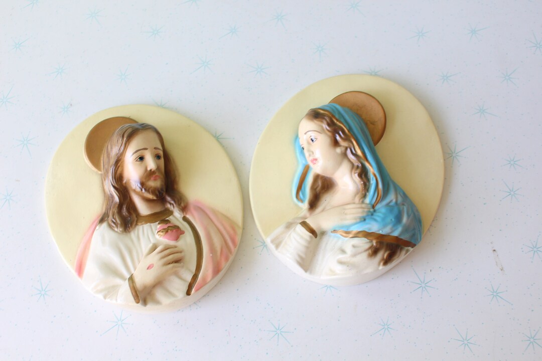 1960s Vintage Antique Religious Catholic Jesus Wall Art....home. Kitsch ...