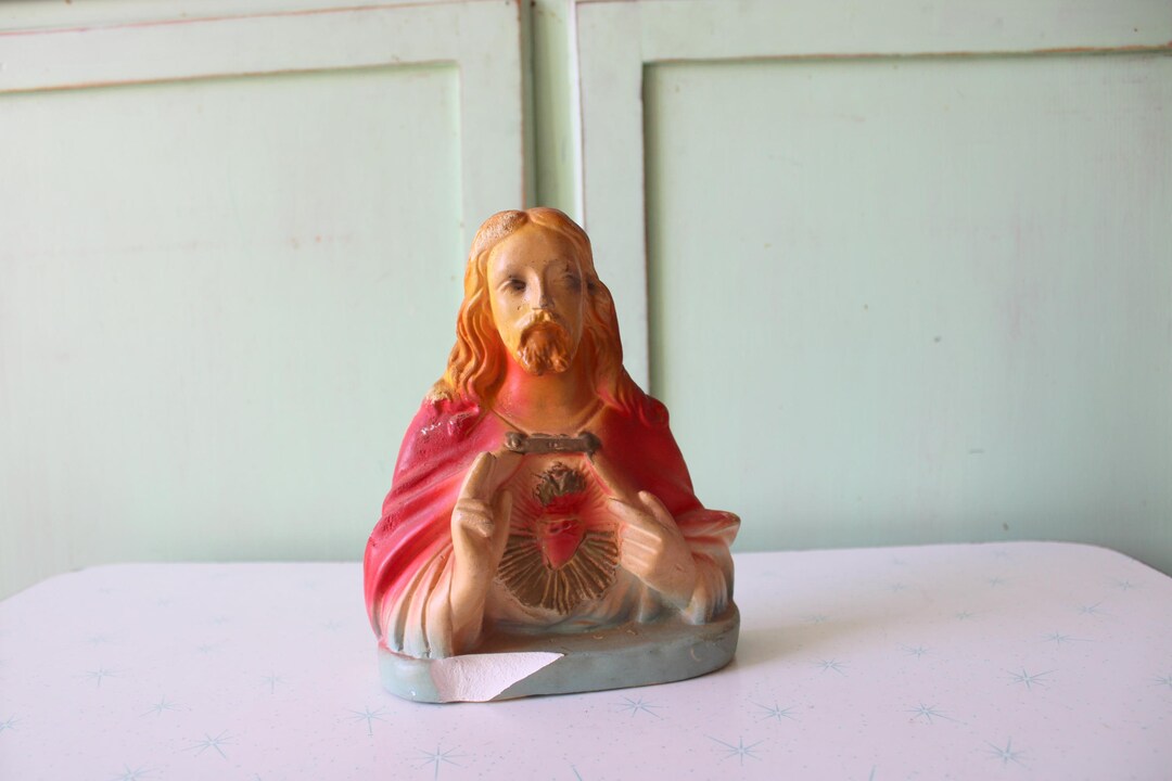 1960s Vintage Antique Religious Catholic Jesus Wall Art....home. Kitsch ...