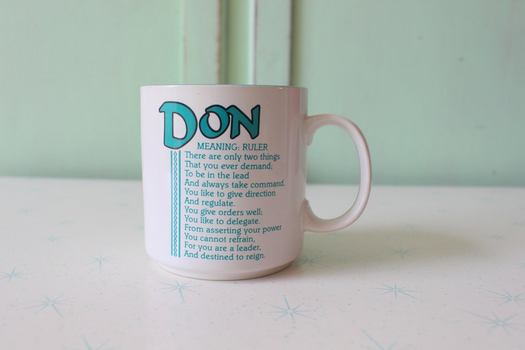 1980s Vintage "don" Coffee Mug: Teal Retro Letter - Etsy