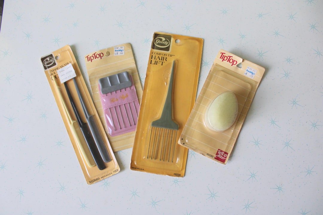 Vintage 70s-80s Hair Styling Set: Combs, Brush, Accessories (NOS) - Etsy