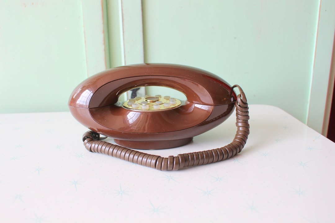 1960s Vintage RETRO Telephone.....atomic. Brown. Rad. 70s Phone ...