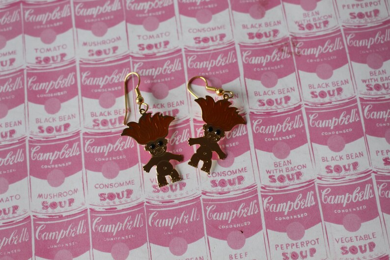 Vintage TROLLS Doll Earrings: 1980s-90s Kitsch Costume Jewelry - Etsy