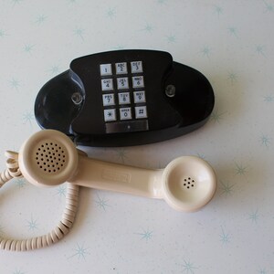 1960s 70s Black and White Rotary Telephone..retro. Diner. Rad. 1960s ...