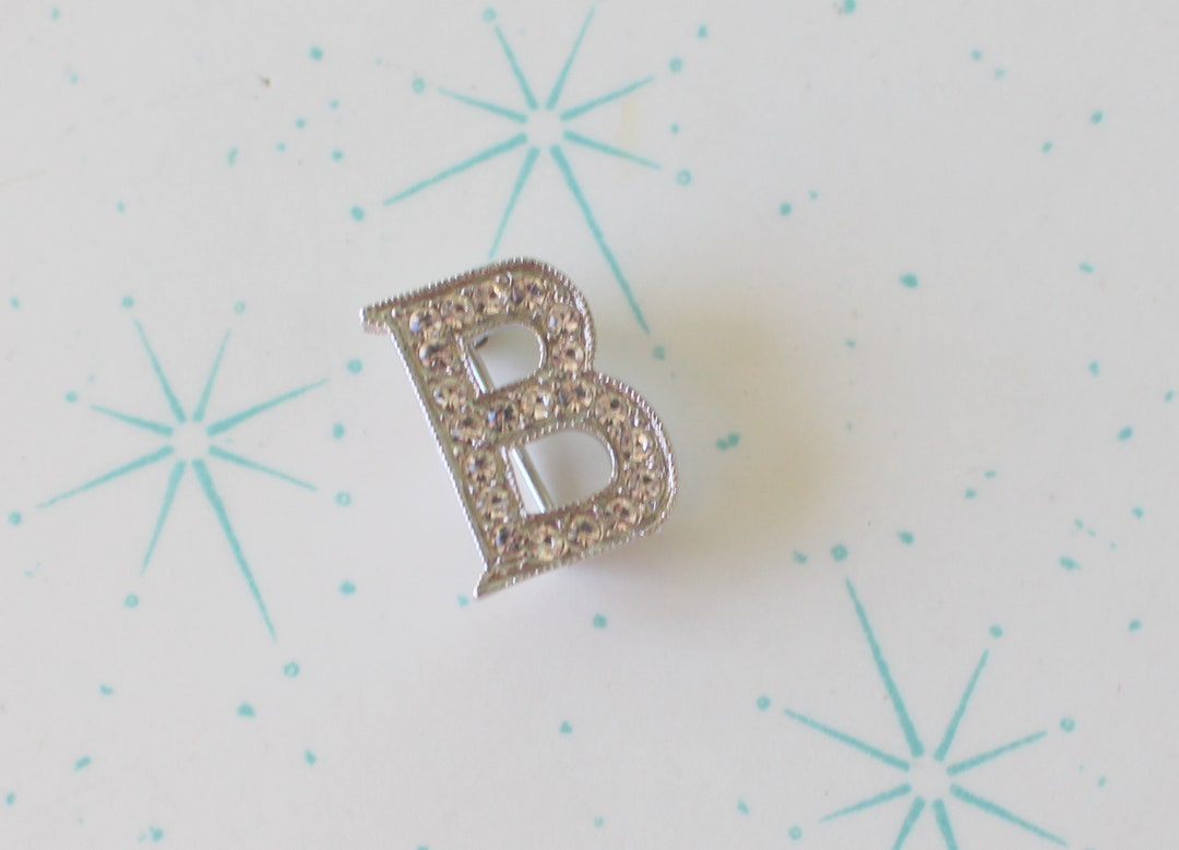 Vintage Silver Glam Letter B Brooch.retro. 1970s. 1980s. Classic ...