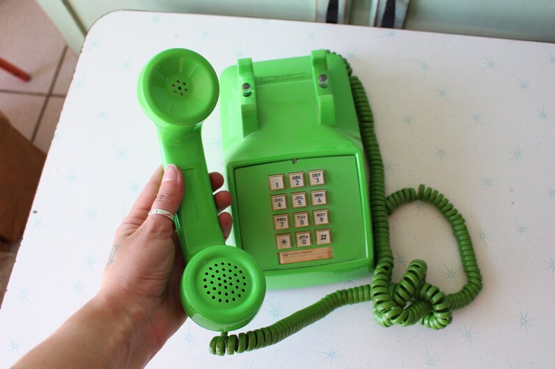 Vintage Atomic LIME GREEN Rotary Telephone....desk. Rad. 1960s | Etsy