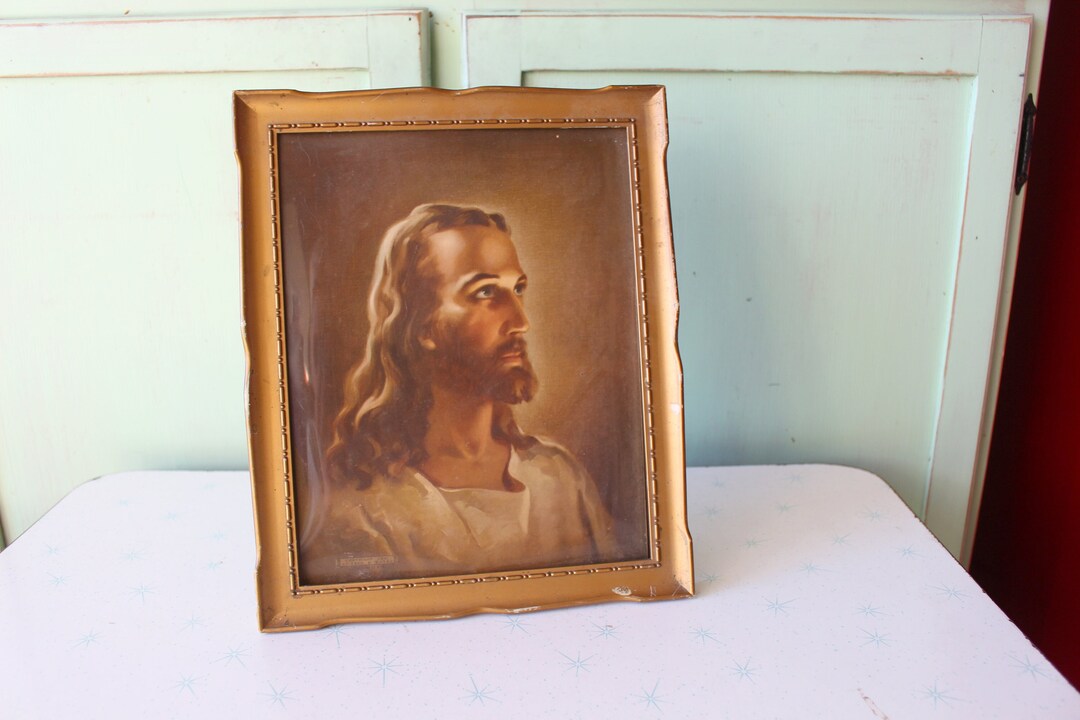 Vintage JESUS Picture Frame Art.....church. Cross. Jesus. Christian ...