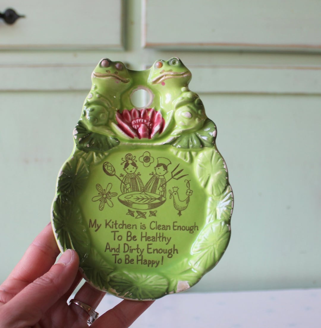 1970s Frog Ceramic Spoon Rest: Retro Kitsch Kitchen Decor - Etsy