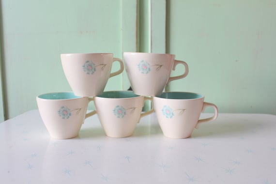 Vintage RETRO Coffee Mug Set of 5.retro Mugs. Set. Espresso. | Etsy