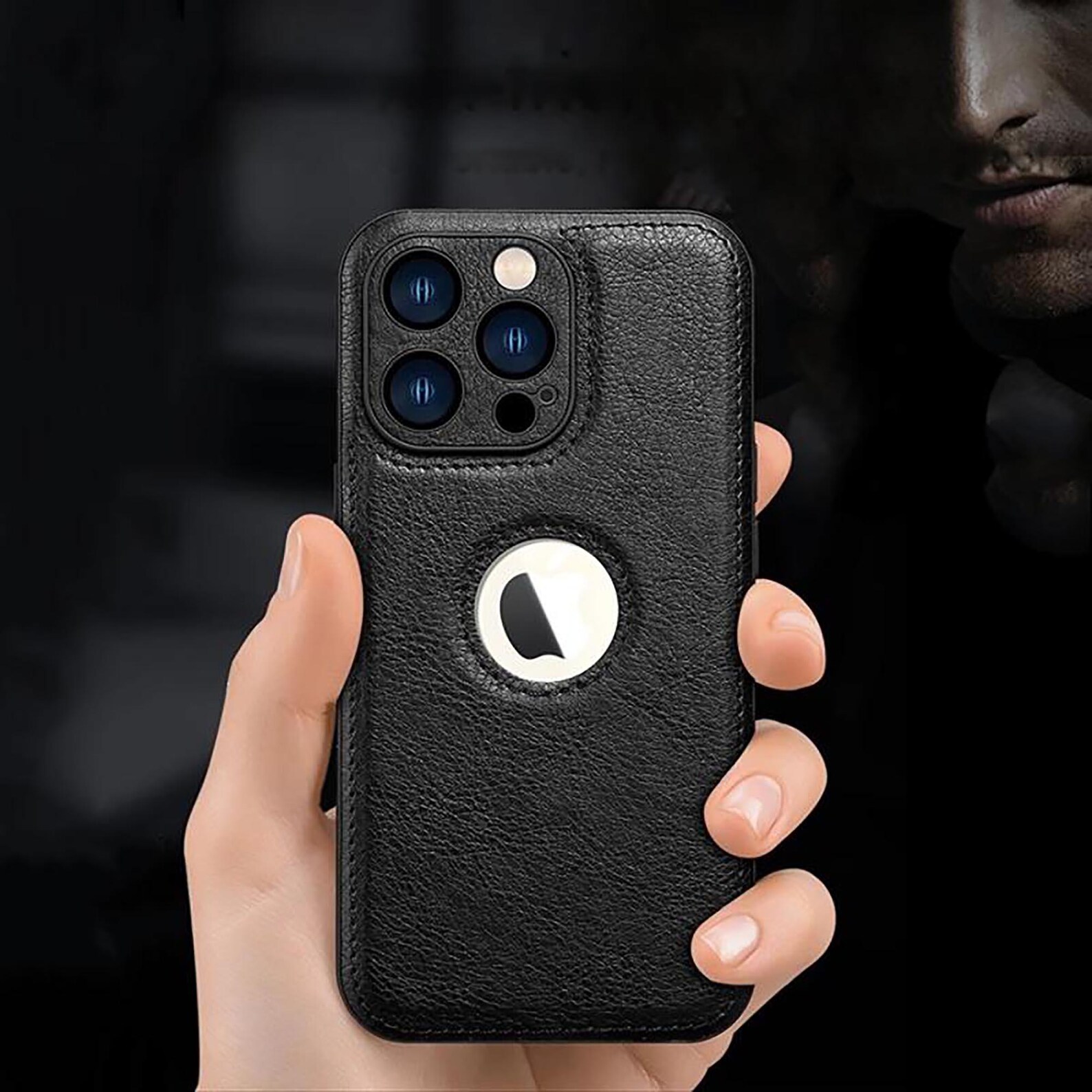 Personalized Leather iPhone Case: Logo Cutout, Shockproof, Soft for ...