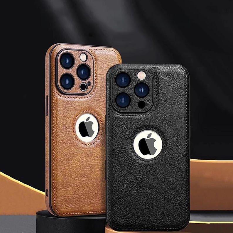 Personalized Leather iPhone Case: Logo Cutout, Shockproof, Soft for ...
