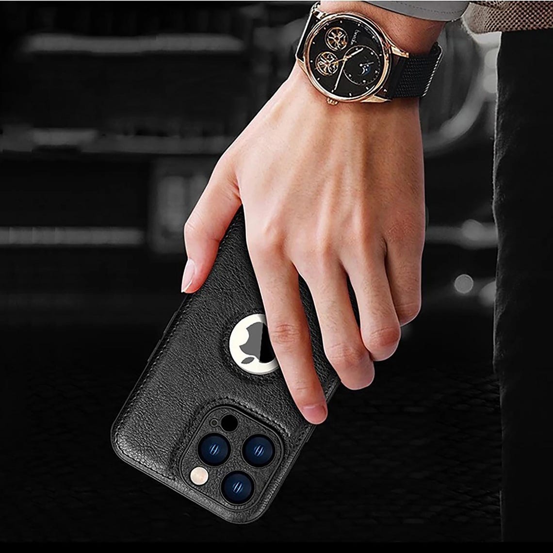 Personalized Leather iPhone Case: Logo Cutout, Shockproof, Soft for ...