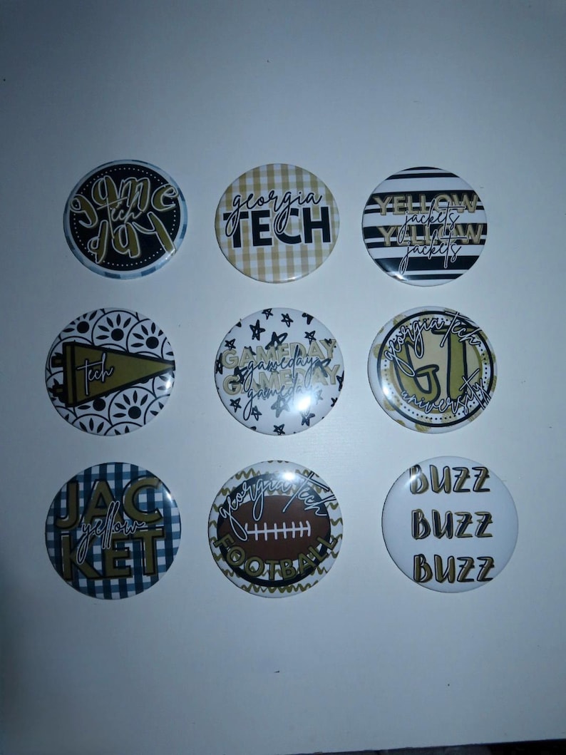 Georgia Tech University College Game Day Buttons - Etsy