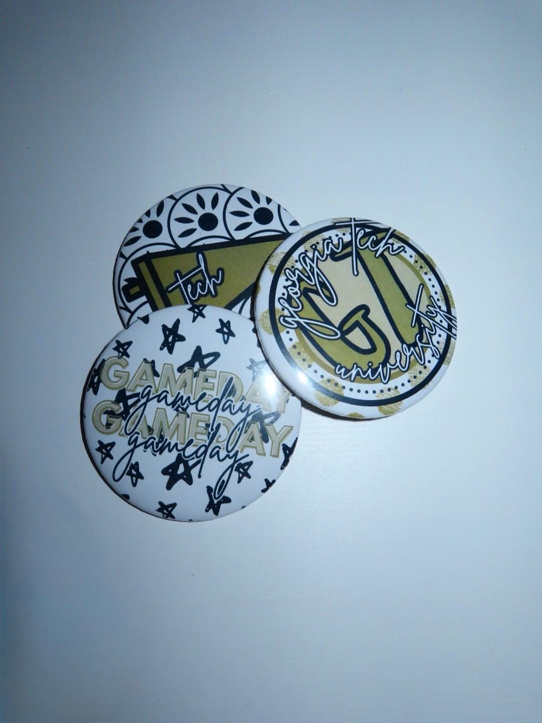 Georgia Tech University College Game Day Buttons - Etsy