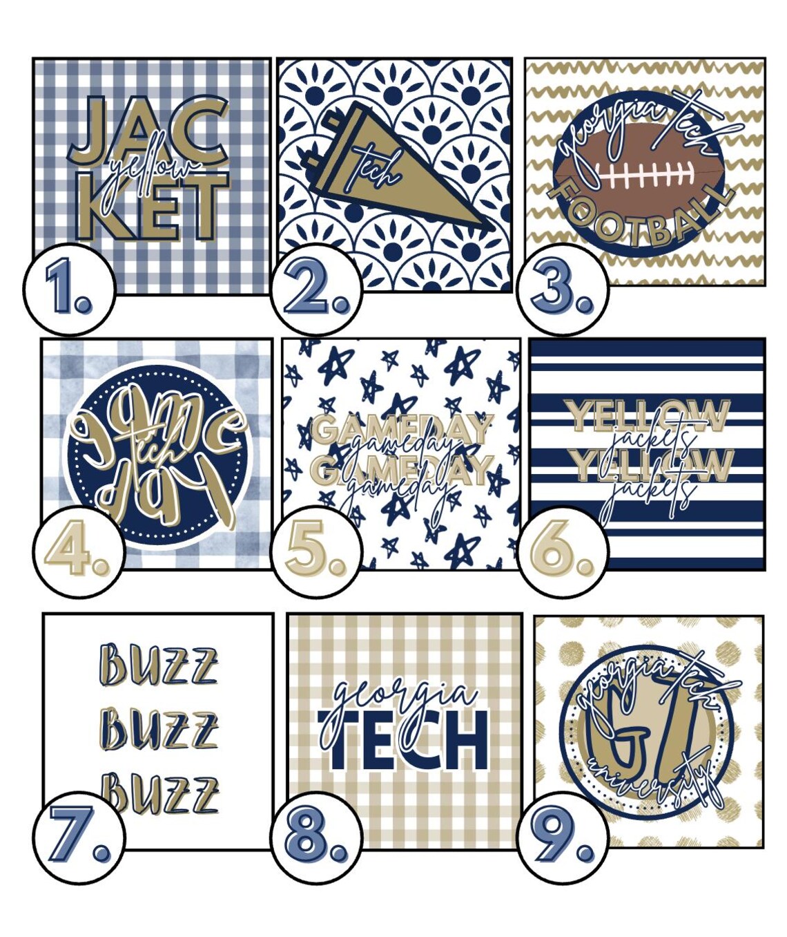 Georgia Tech University College Game Day Buttons - Etsy