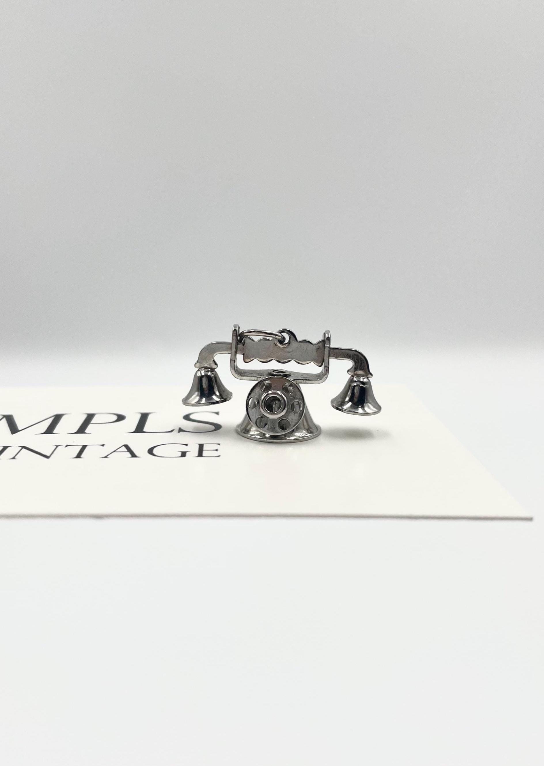 Vintage Sterling Silver Rotary Telephone Charm // Classic Phone Charm ...
