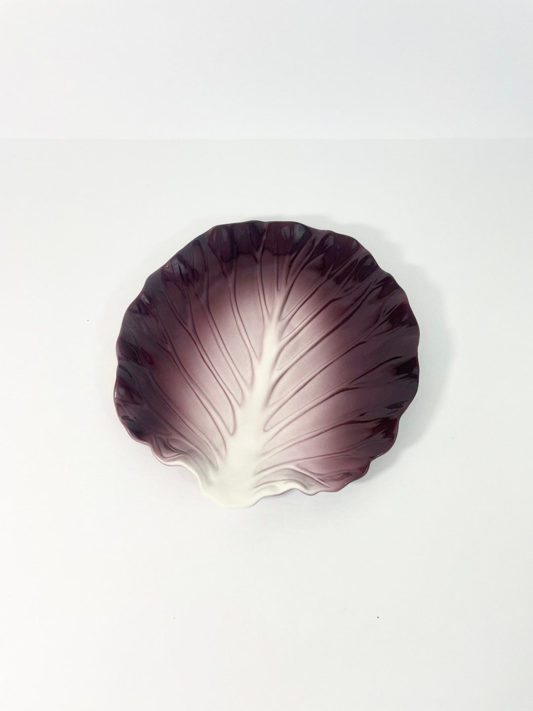 Vintage Ceramic Purple Cabbage Serving Plate // Cabbage Tray ...