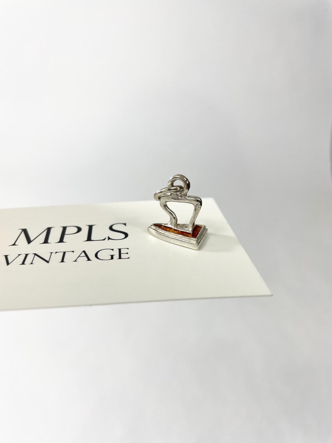 Vintage Sterling Silver Old-fashioned Iron Charm Pendant // Unique ...