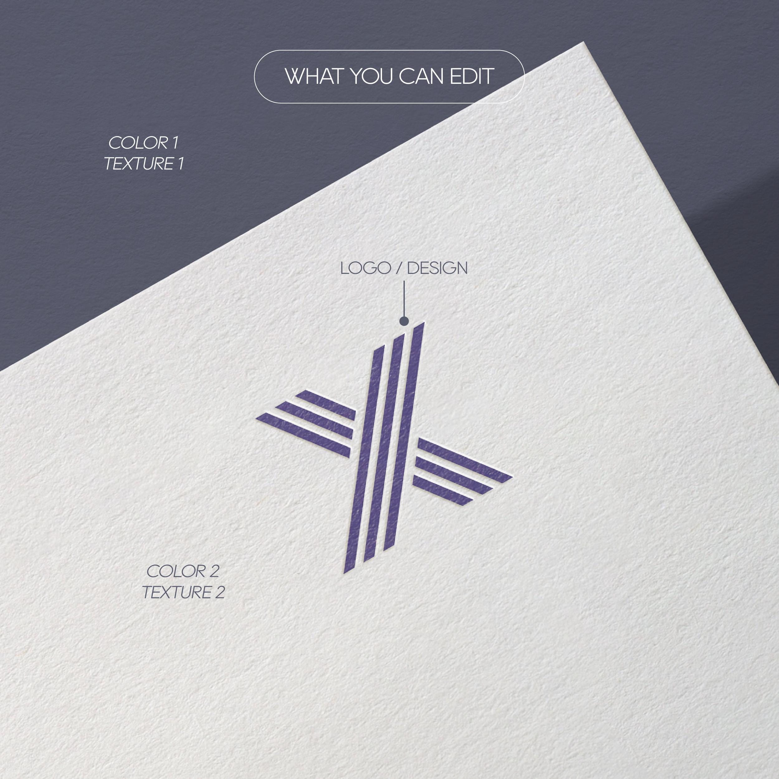 Deboss Logo PSD Mockup – Realistic Paper Texture PSD – Minimal Branding ...