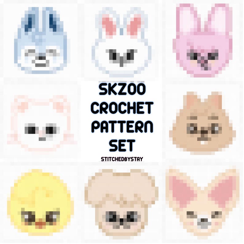 Stray Kids Skzoo Crochet/knit Pattern - Includes 8 Grid Patterns ...
